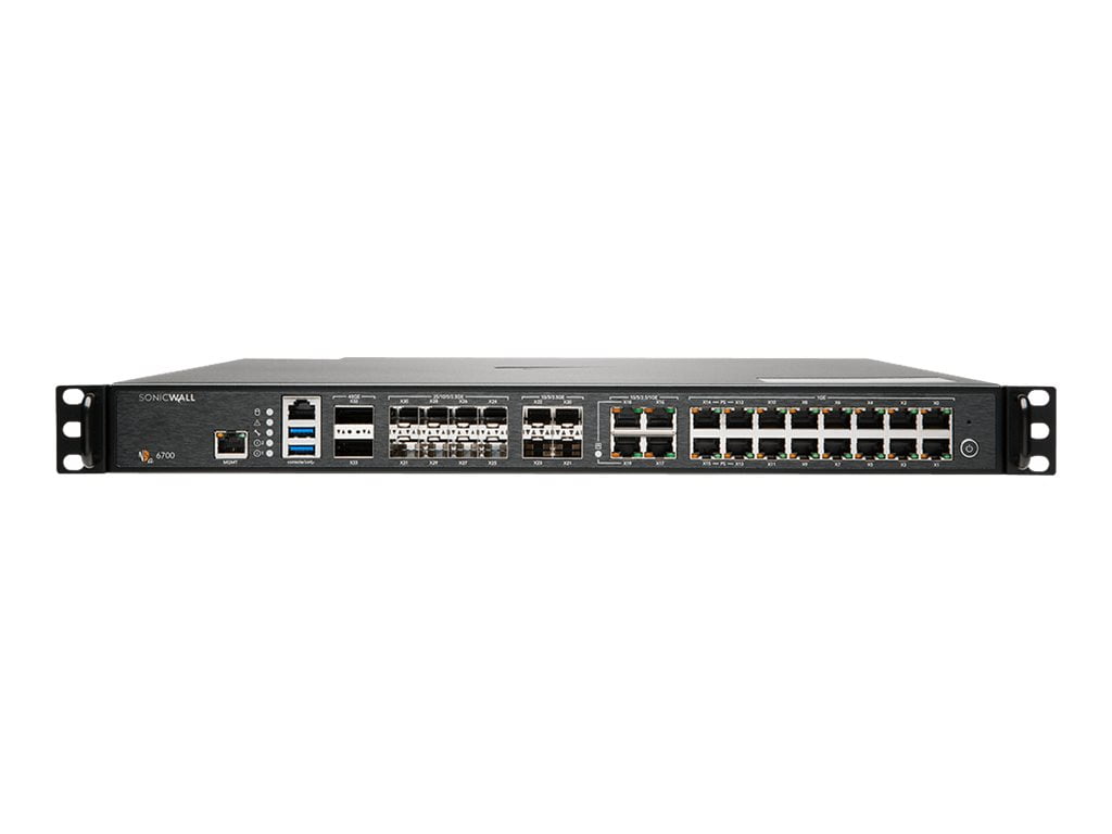 SonicWall NSa 6700 - Security appliance - 10 GigE, 40 Gigabit LAN, 5 ...