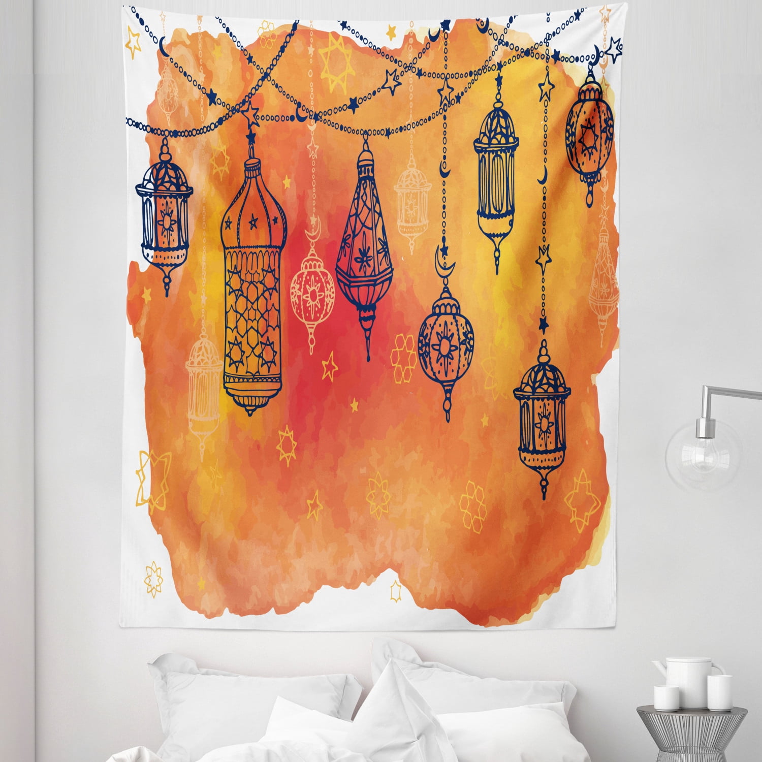 Traditional Tapestry, Lanterns Garland Middle Eastern Theme Oriental ...