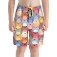 Cartoon Bear Pattern Beach Pants Lightweight Teen Shorts with Mesh ...