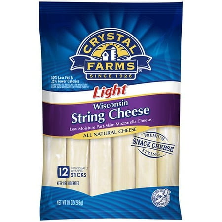 Crystal Farms Light Wisconsin String Cheese, 12 count, 10 oz - Walmart.com