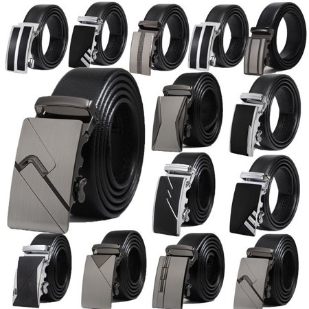 Men Metal Automatic Click Lock Buckle Waist Strap Dress Comfort Belt ...