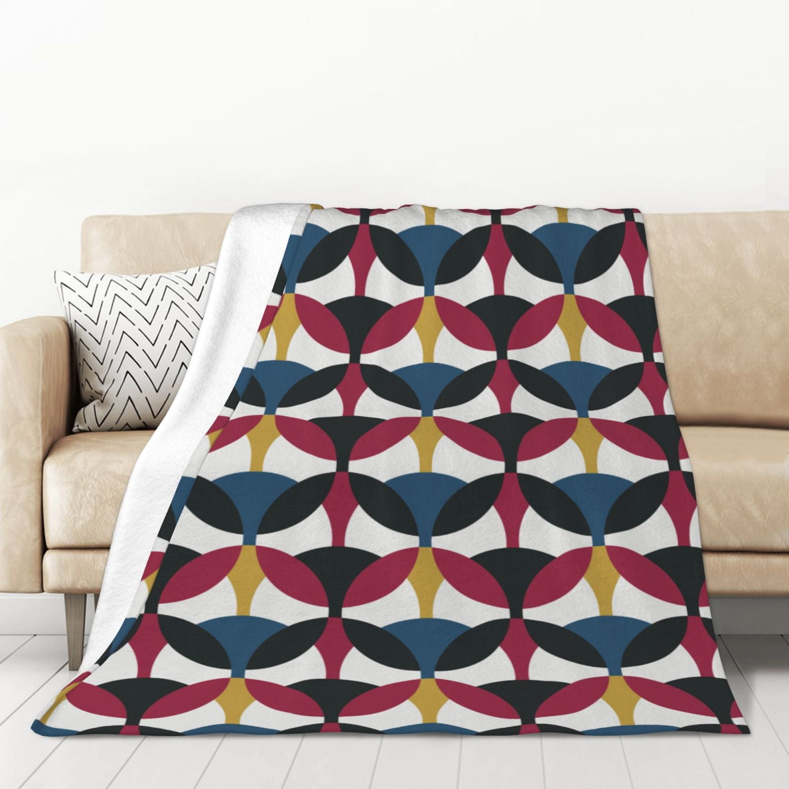 XMXT Throw Blankets, Circular Textured Print Bed Blanket for Bedroom ...