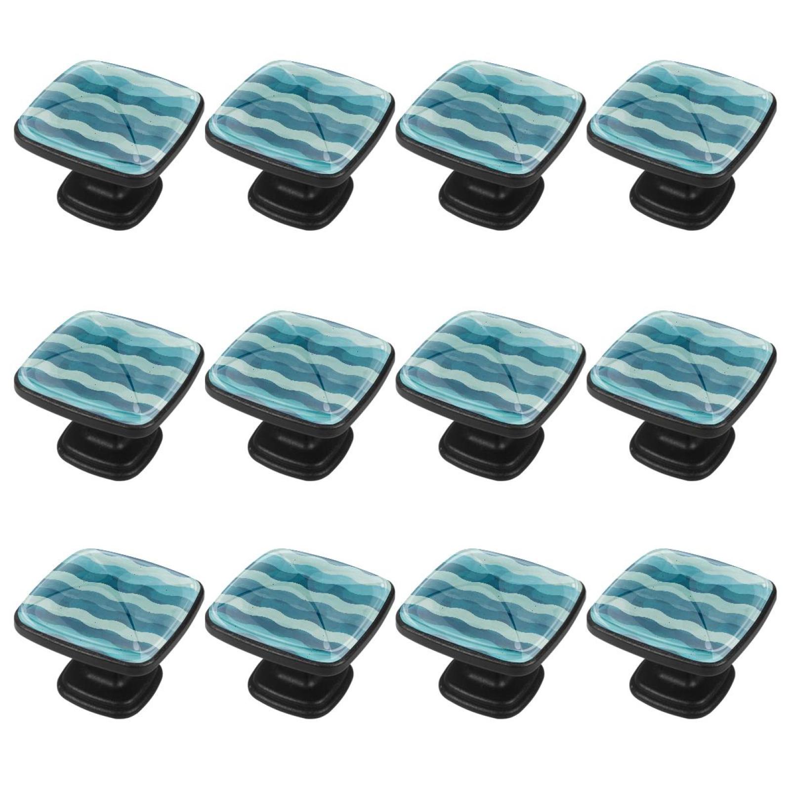 12 Pcs Cabinet Handle Drawer Pulls Waves on the Beach Knobs with Screws ...