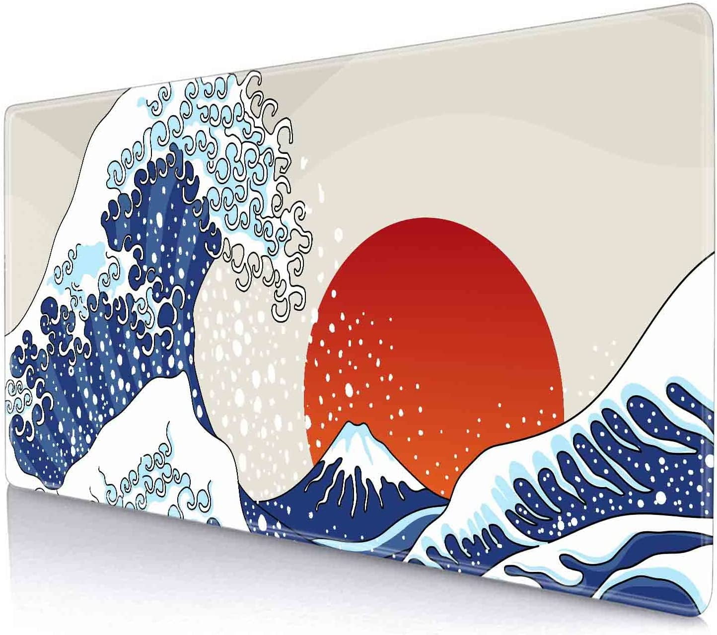 Great Japanese Wave Mouse Pad, Red Sunset Large Mouse Pads, Anti-Slip ...