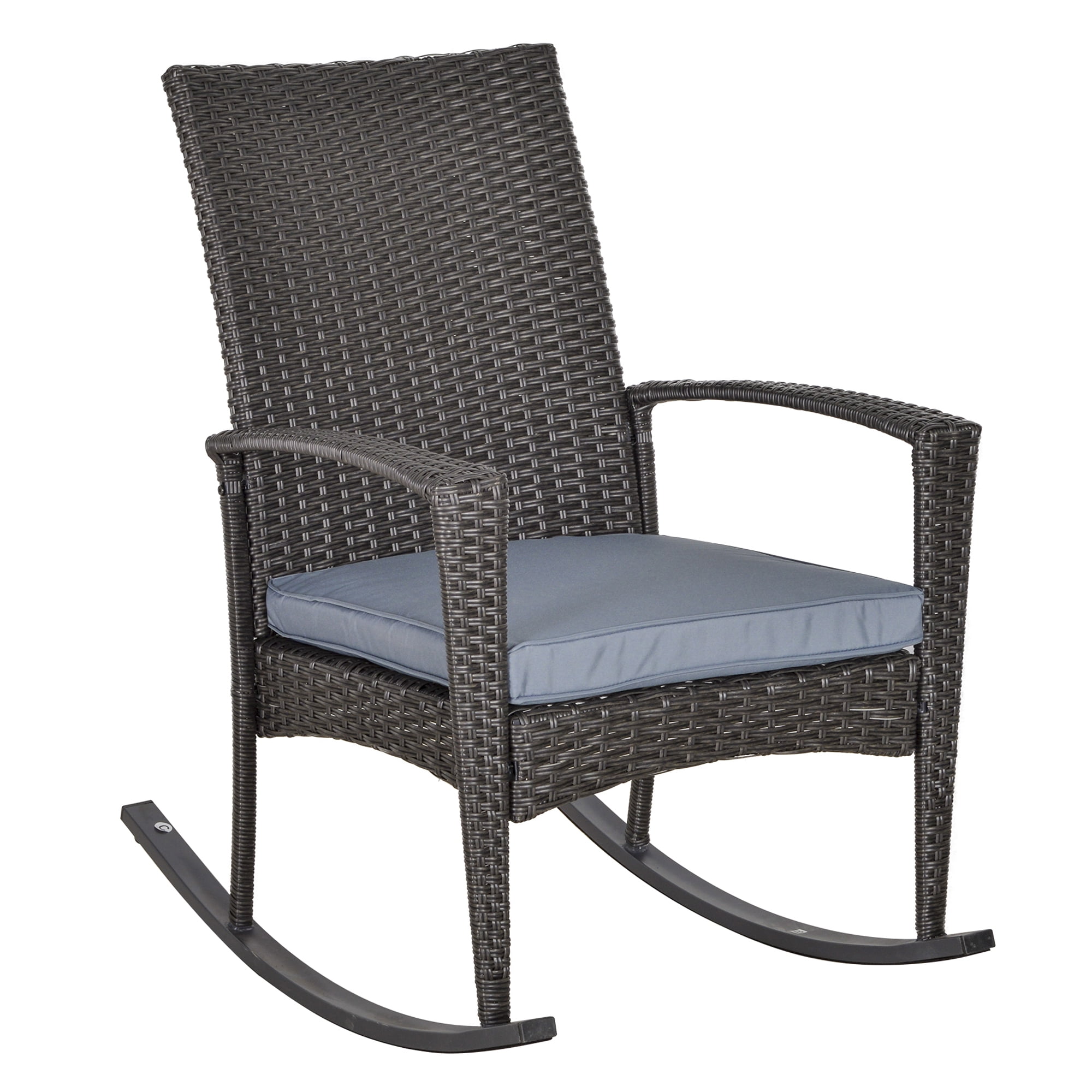 Click here for Outsunny Outdoor Pe Rattan Rocking Chair With Cush... prices