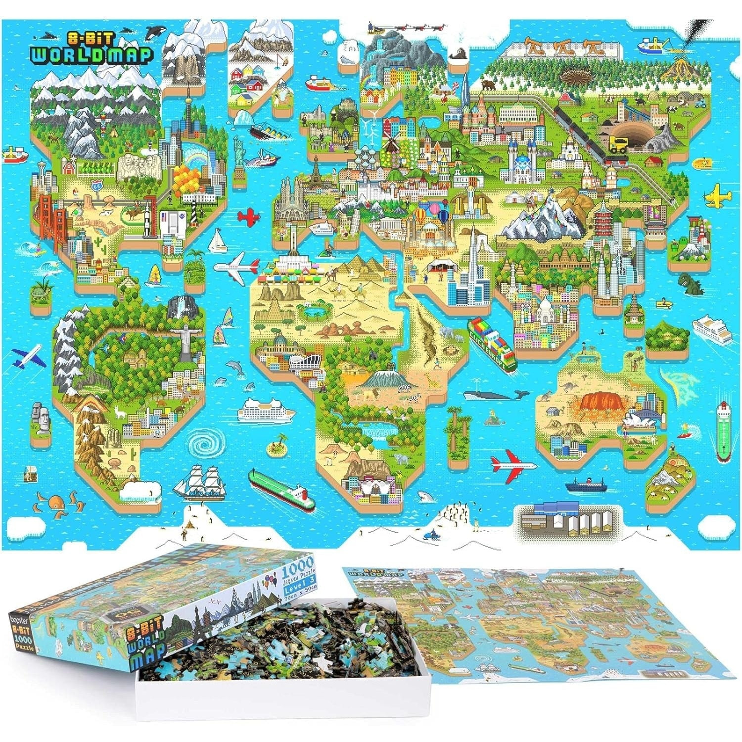 Click here for Bopster 8-Bit World Map - 180 Piece Puzzle prices