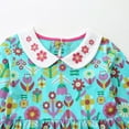BENJAMJAM 2T-7T Turquoise Floral Print Peter Pan Collar Long-Sleeve ...
