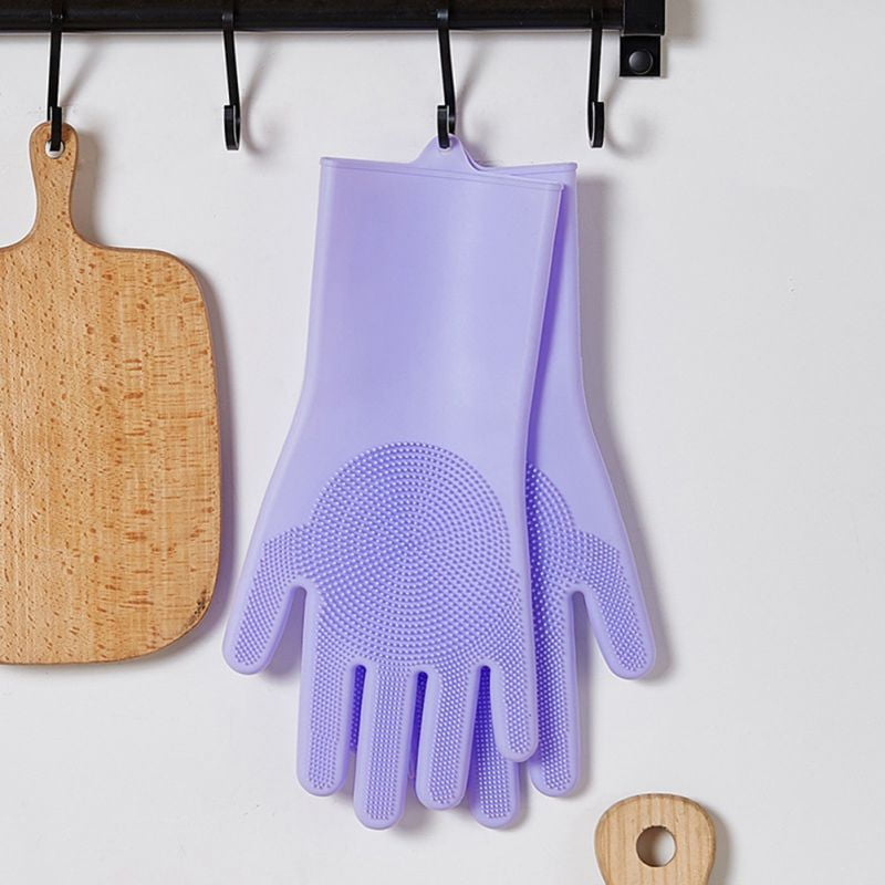 Reusable Dishwashing Cleaning Gloves with Latex Free, Cotton Lining ...