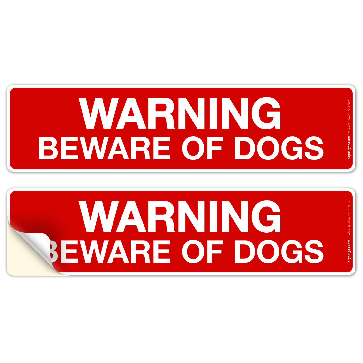 Warning Beware Of Dogs Sign, Rectangle Red Background Sign, - Walmart.com