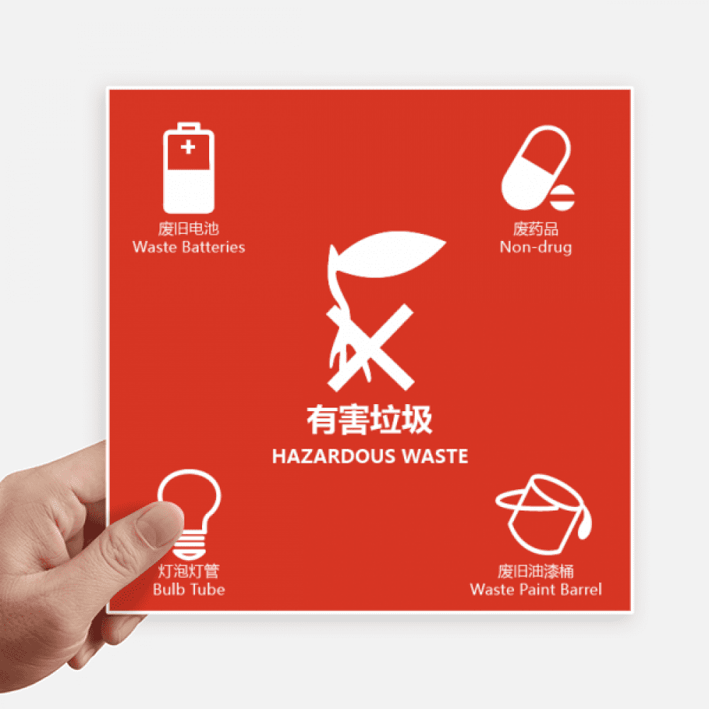 Waste Batteries Harmful Waste Separation Sticker Tags Wall Picture ...