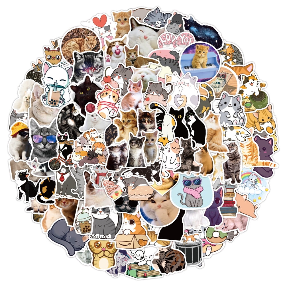 Click here for Jinsinto 100pcs Cute Cat Stickers For Water Bottle... prices