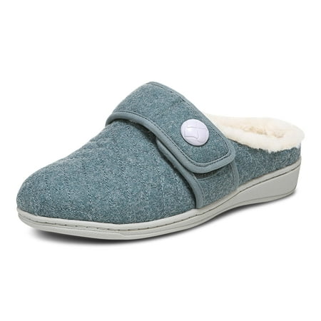 Vionic Women's Indulge Carlin Flannel Mule Slipper- Comfortable Spa ...