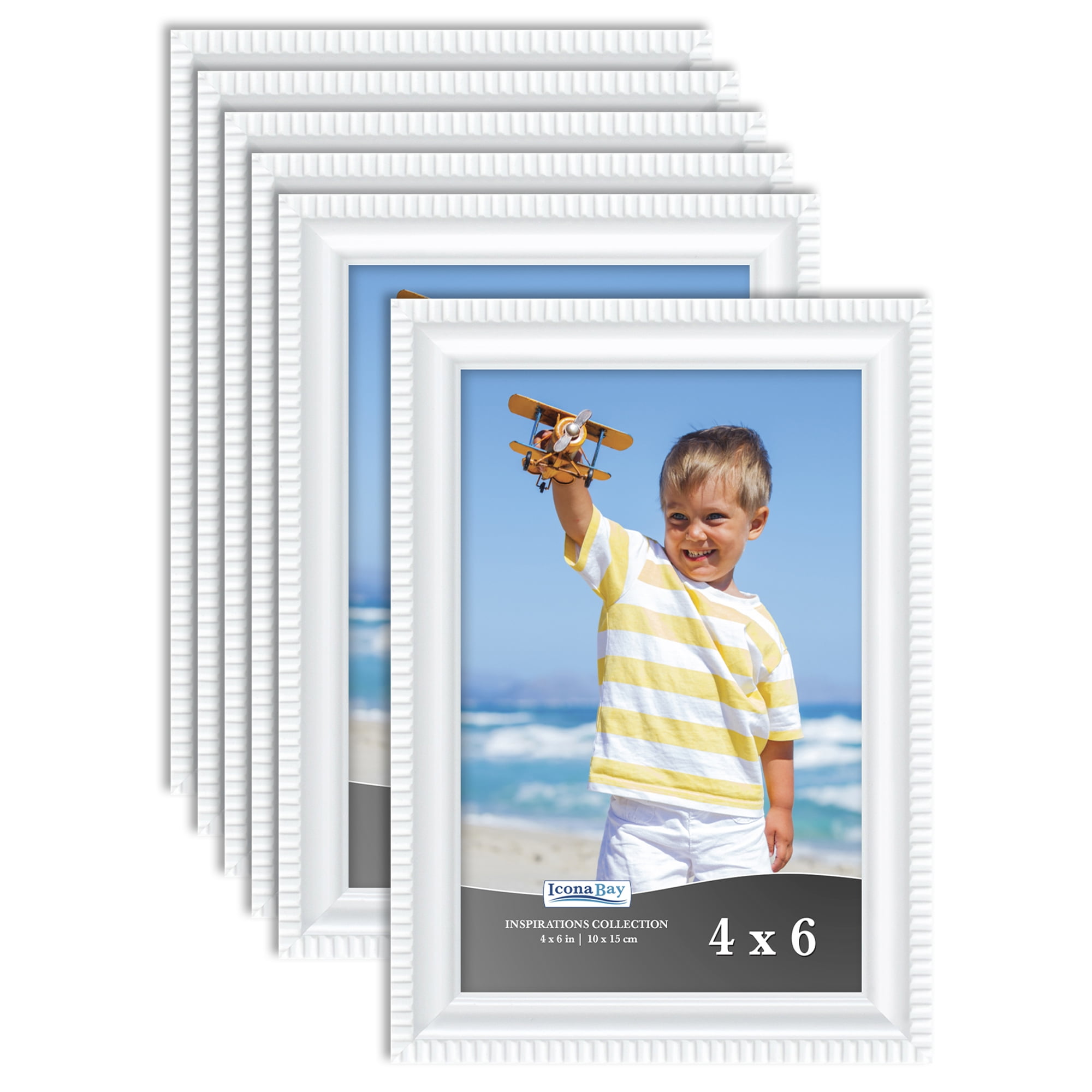 Icona Bay 4x6 White Picture Frames, Shabby-chic Style, 6 Pack ...