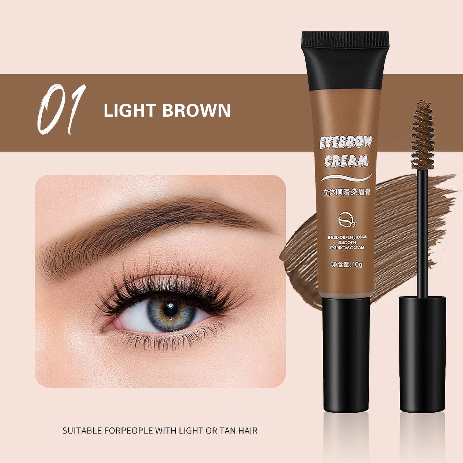 Puntoco Crema para cejas con fibra tridimensional, natural y no fácil ...