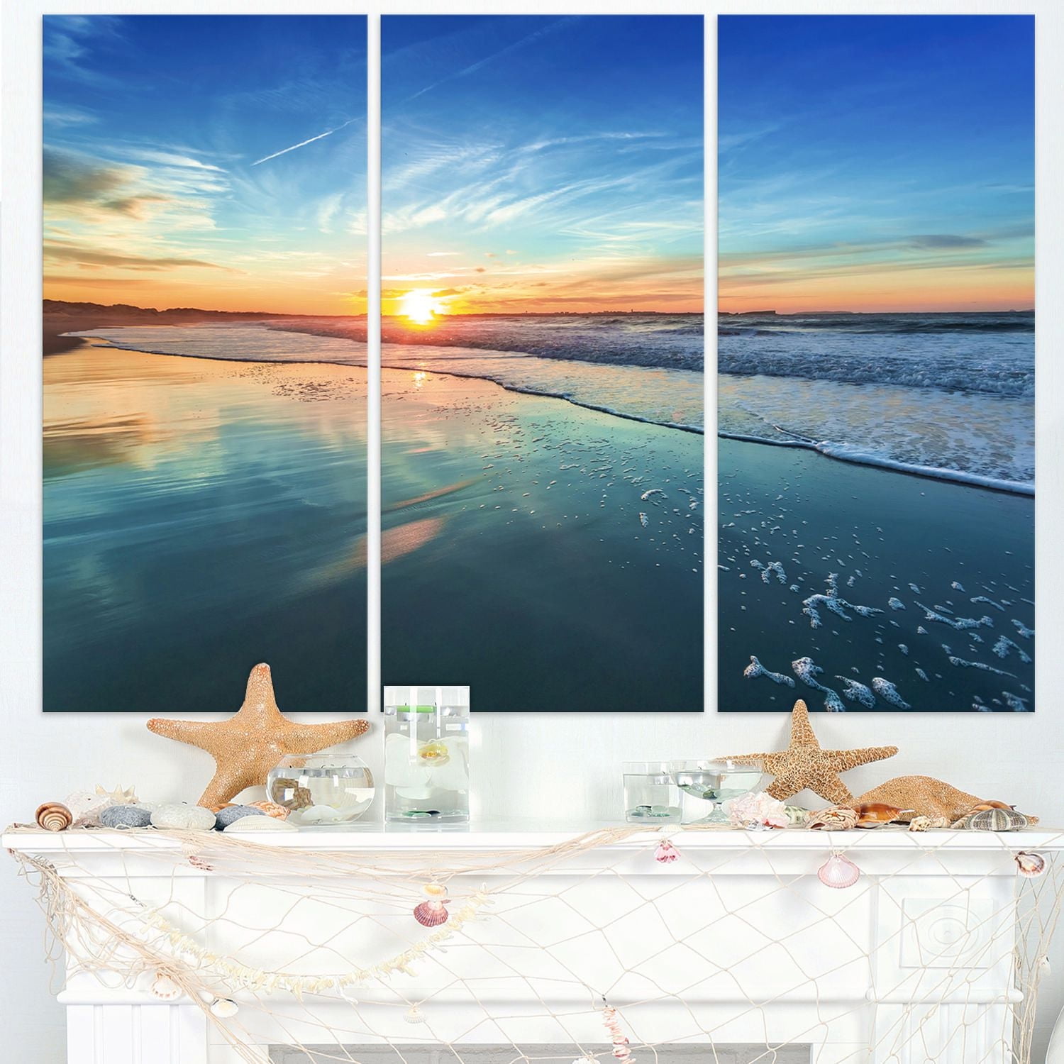 Click here for Designart Design Art Blue Seashore With Distant Su... prices