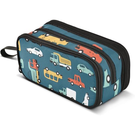 Art Cartoon Car Pencil Case Big Capacity 3 Compartments Pencil Bag ...