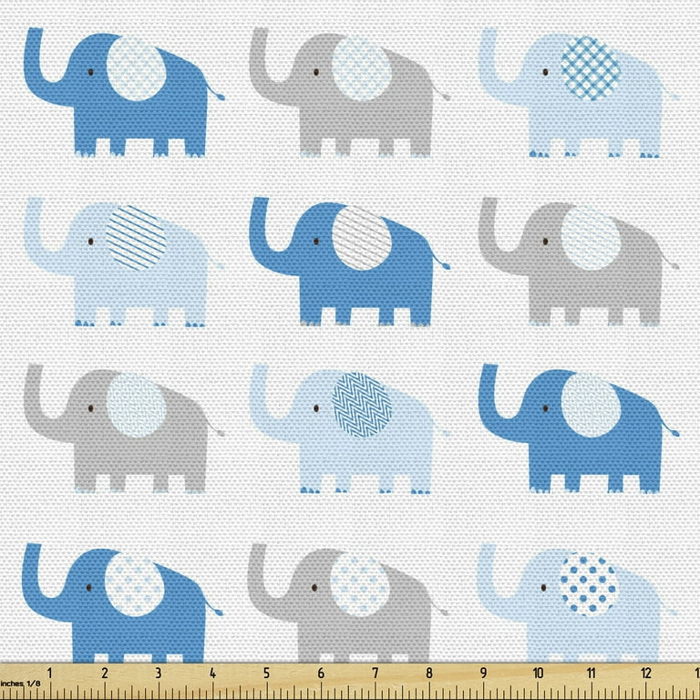 Elephant Print Upholstery Fabric