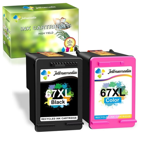 HP 67XL Ink Cartridge Combo Pack, 2PK (1Black/1Tri-Color) for DeskJet ...