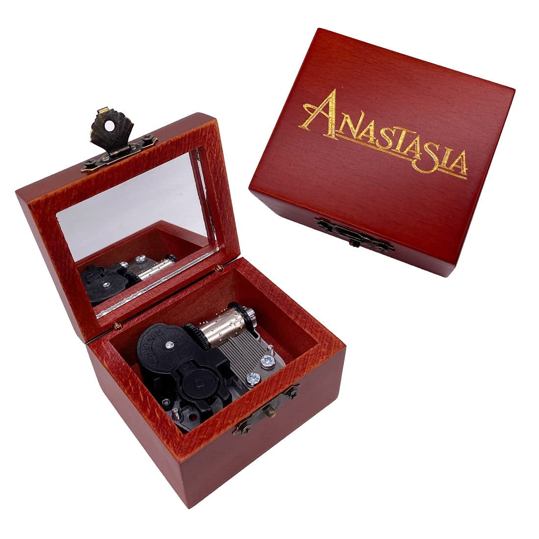 Youtang Anastasia Music Box Carved Wood Musical Box Wind Up Mechanism ...