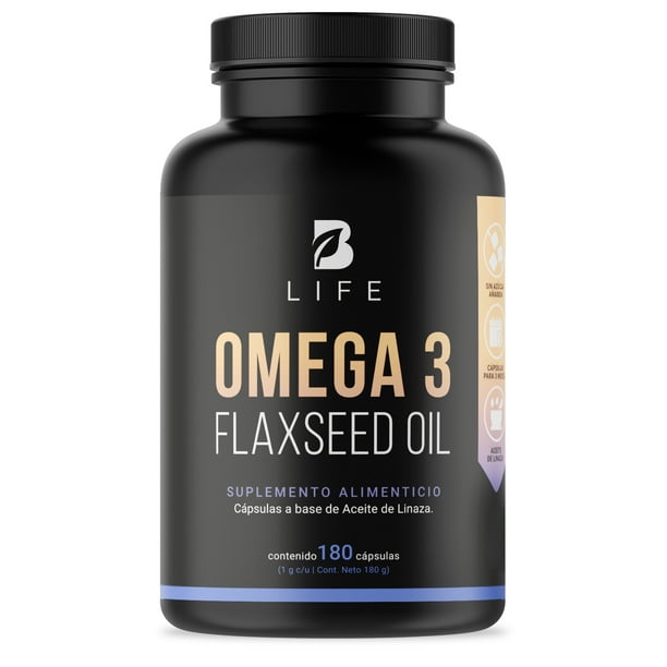 Aceite de Linaza Omega 3 180 Cápsulas B Life | Walmart en línea