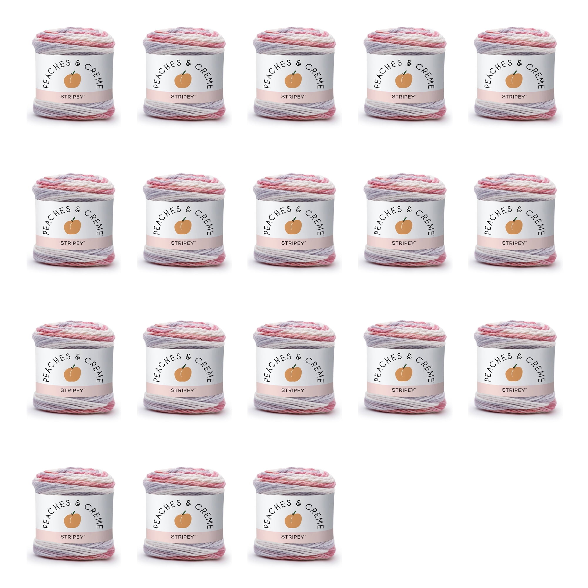 Peaches & Crème Stripey Medium 100% Cotton Beach House Yarn, 102 yd (18 ...