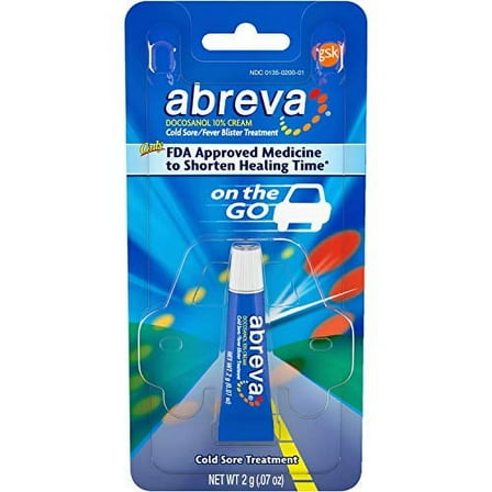 Abreva Docosanol 10% Fever Blister and Cold Sore Treatment, 0.07 Oz HSA ...