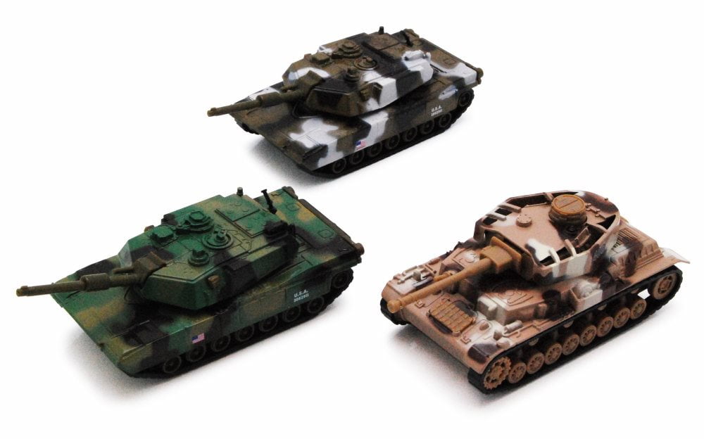 Pullback Power Army Tank Three Color Bundle - Diecast Toy Military Cars ...