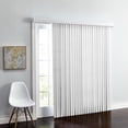BrylaneHome Embossed Vertical Privacy Slat Blinds - 90" W 84" L, Light ...