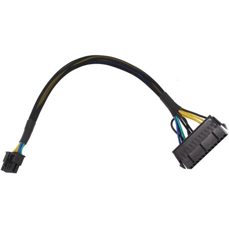 24 Pin to 10 Pin ATX PSU Main Power Supply Adapter Braided Sleeved ...