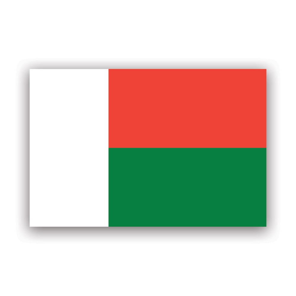 Malagasy Flag Sticker Decal - Self Adhesive Vinyl - Weatherproof - Made ...