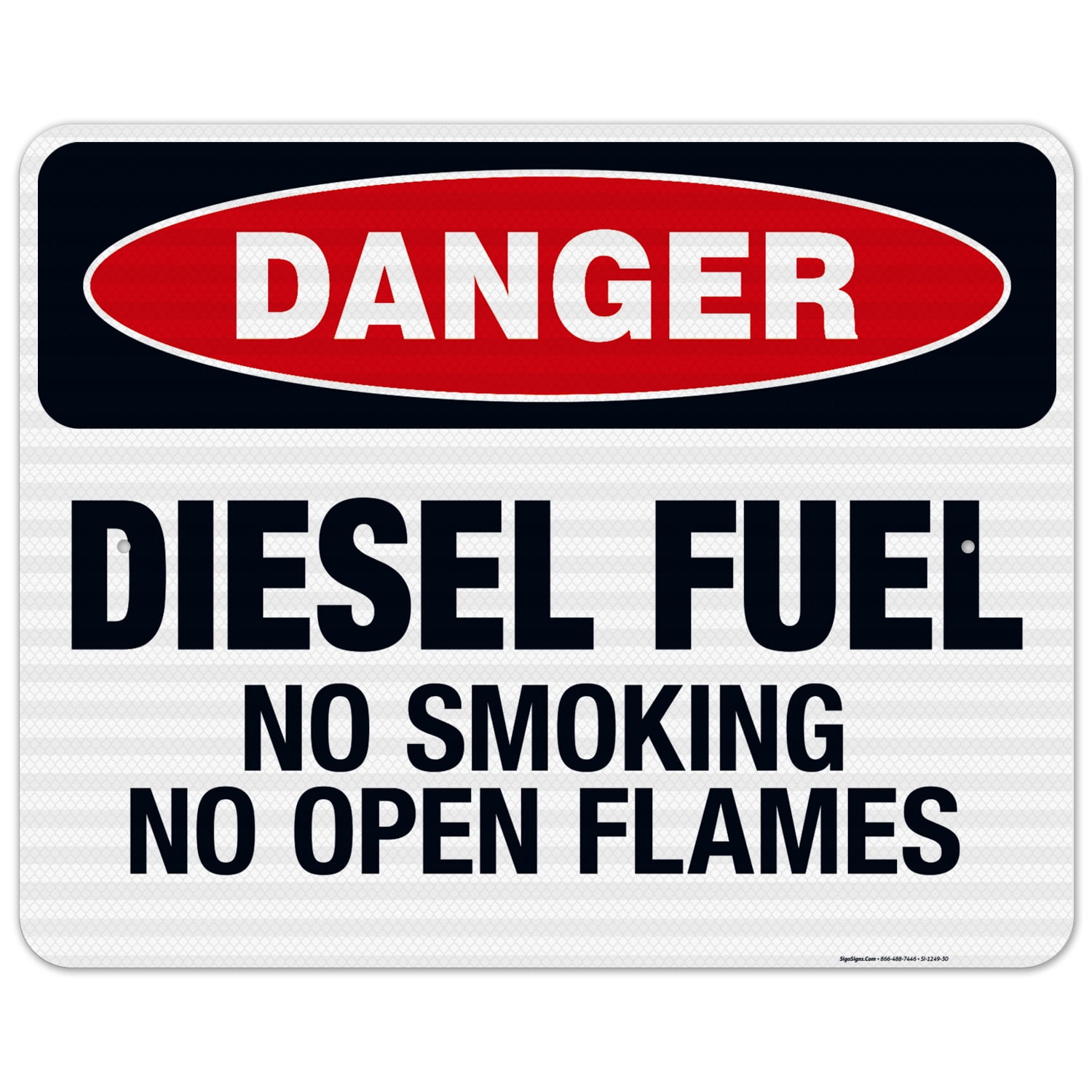 Danger Diesel Fuel No Smoking No Open Flames Sign, OSHA Danger Sign ...