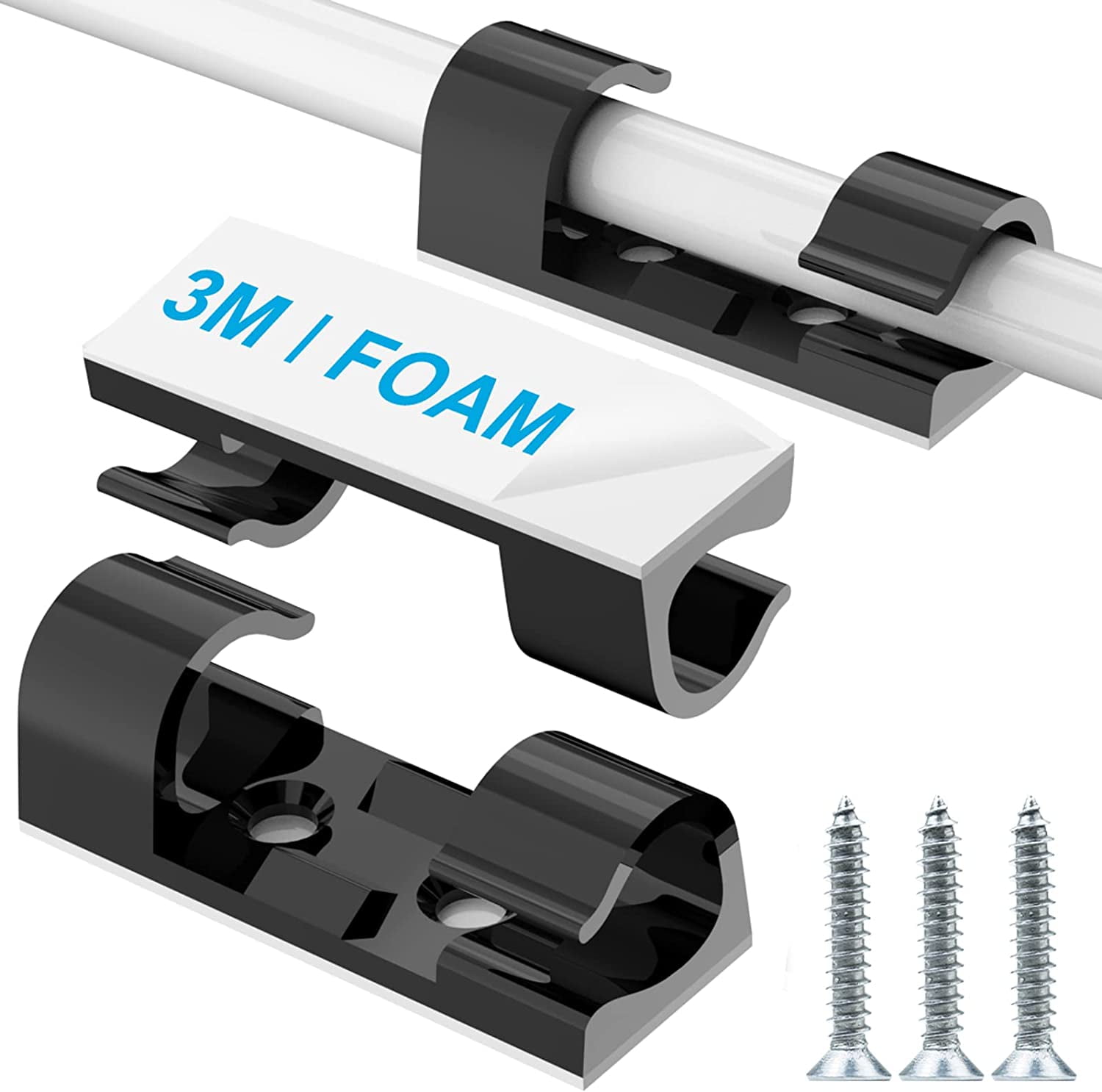 Wire Clips Black (Large, 26PCS), Heavy Duty Extension Cord Clips for ...