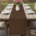 Dark Brown Rattan Table Runner - 72 Inch Long Vintage Abstract Wicker ...