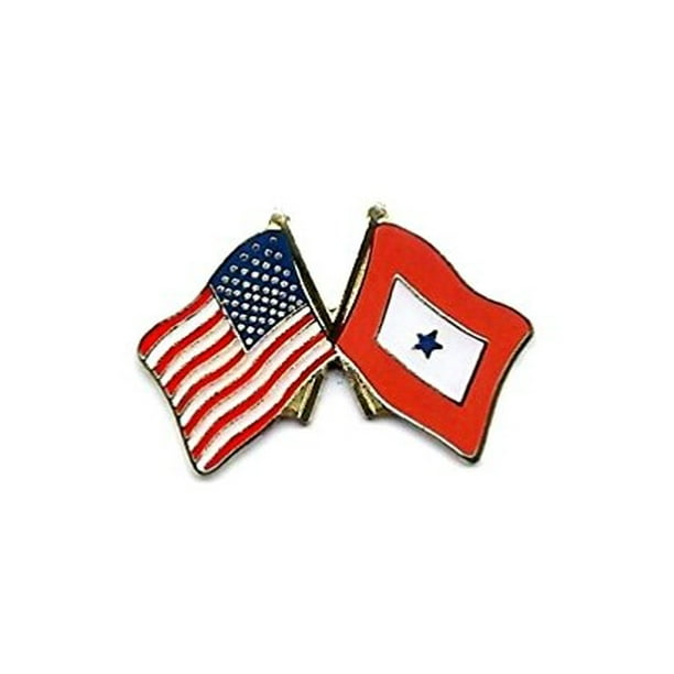 Blue Star Flag USA Flag Crossing Deluxe Lapel Hat Pin Military (1 Pin ...