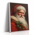 Classic Santa Portrait With Holly And Red Robe, Poster, Art Print ...