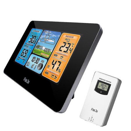 Fanju Fj3373 Multifunction Digital Weather Station Lcd Alarm Clock Indoor Outdoor Weather ...