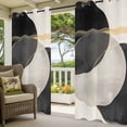 Abstract Art Outdoor Curtains for Patio Waterproof, Black Gold Circle ...