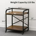 2 Tier Under Desk Printer Stand, Large Printer Table with Height ...
