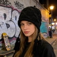 Aellinatey Fashion Knitted Fringe Beanies Warm Soft Stretchy Winter Hat ...