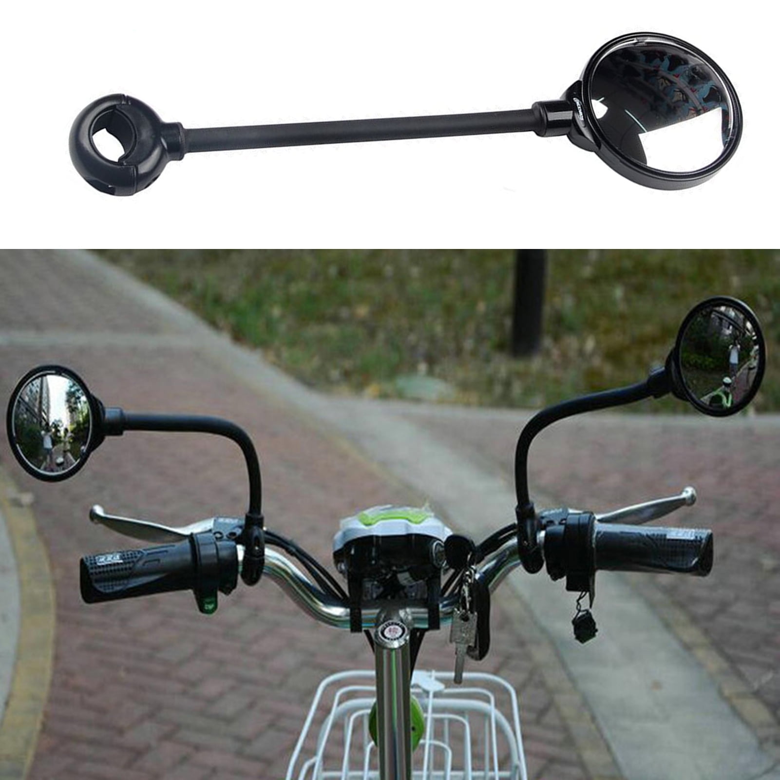 Grofry Rotating Bicycle Handlebar Rearview Mirror Safety Reflector for ...