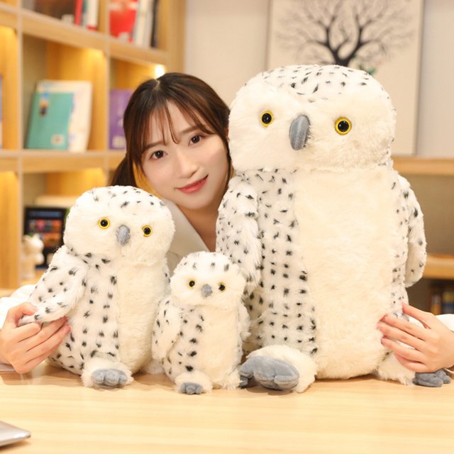 Jouet en Peluche Hibou 20/30/50 cm Simulation Plume Douce Duveteuse ...
