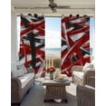 Abstract Red Waves Blackout Curtains for Bedroom Living Room, Modern ...