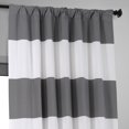 Slate Grey & Off White Horizontal Stripe Cotton Hotel Blackout Curtain ...