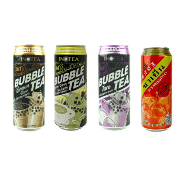 Boba Milk Tea Bundle (4 Pack) - Honeydew Milk Tea, Matcha Latte, Thai ...