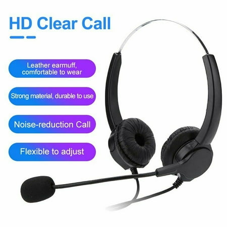 USB Plug Corded Headphone Call Center Noise Cancelling Headset with ...