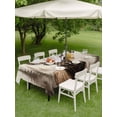60x84 Inch Outdoor Tablecloth with Umbrella Hole Zipper Rectangle Brown ...
