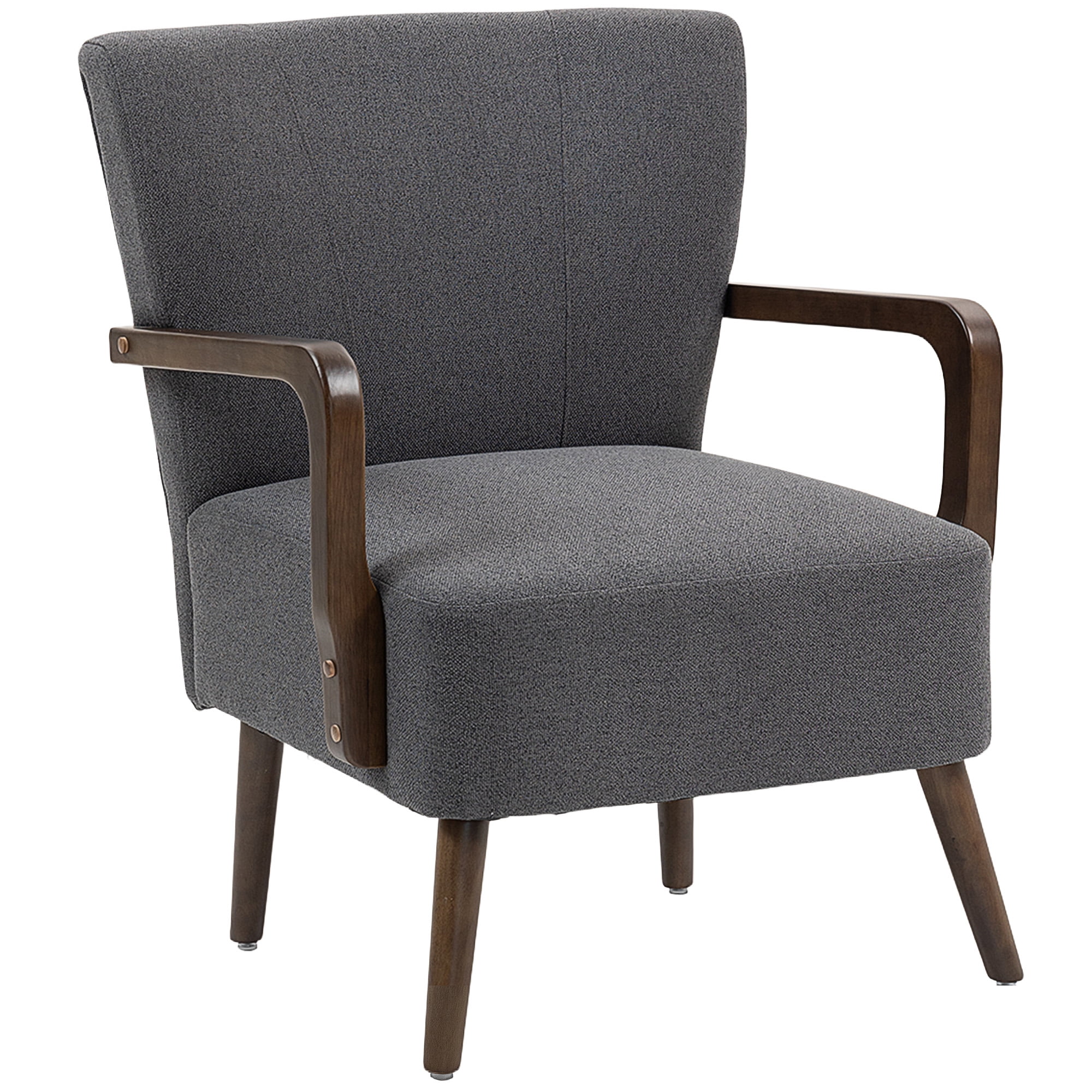 Click here for Homcom Accent Chair  Linen Fabric Armchair With Wo... prices