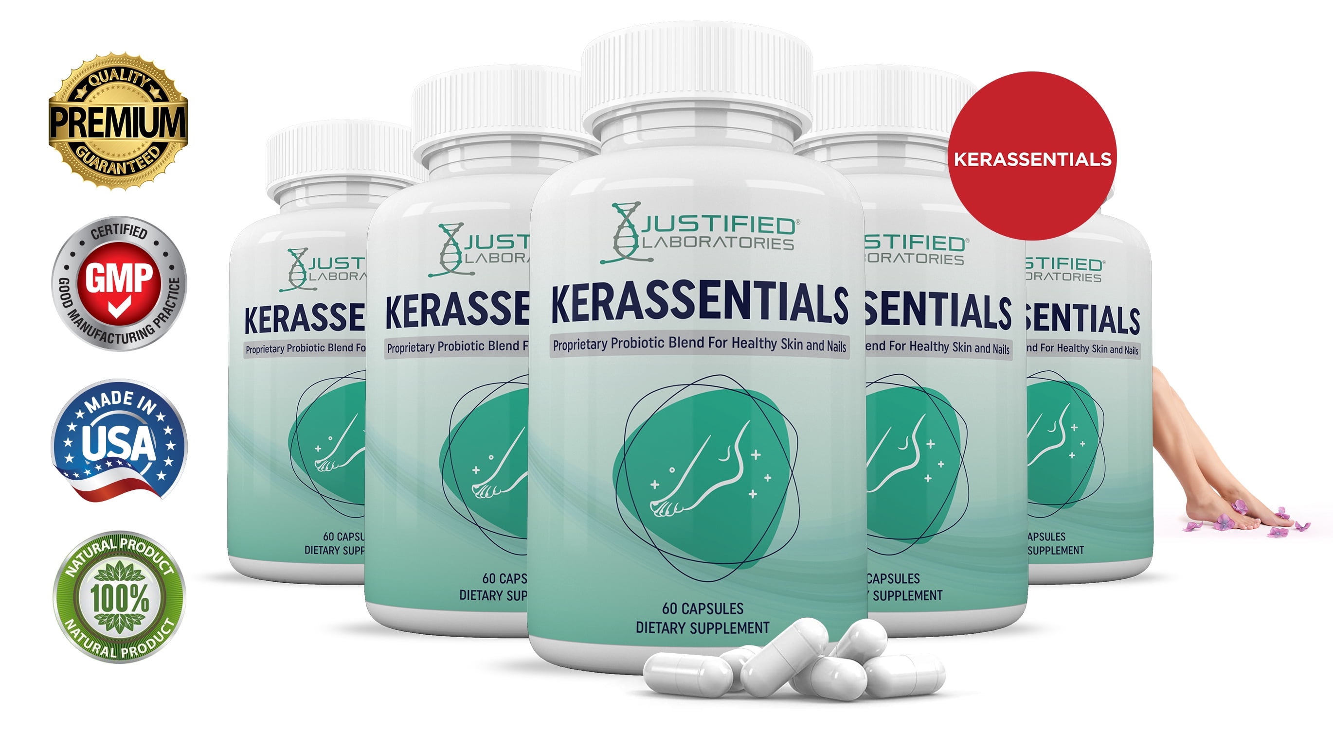 (5 Pack) Kerassentials 1.5 Billion CFU Probiotic Nail Support 300 ...