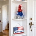 4th of July Red White Blue Star Mini Tree Decor - Patriotic Small Tree ...