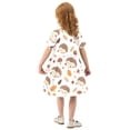 Cute Hedgehog Pattern Girls Short Sleeve Dress A Line Sun Protection ...